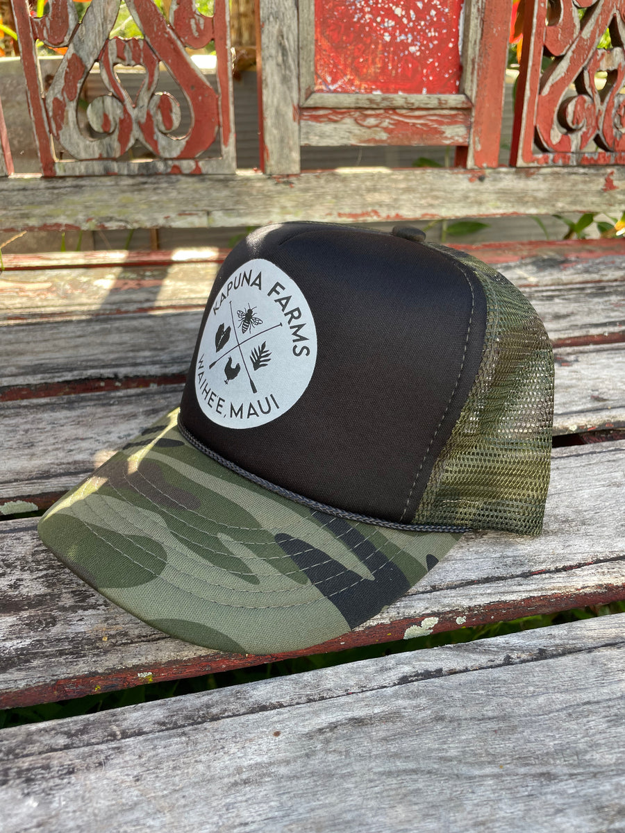 Trucker Hat - Black/Camo – Kapuna Farms